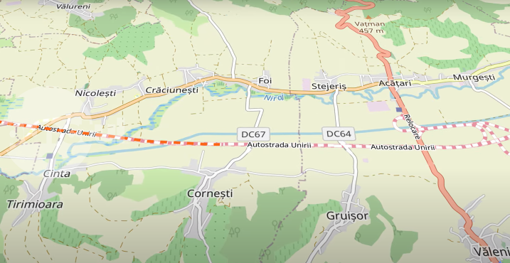 Prima filmare din drona cu traseul A3-A8, de la capatul A3 spre Acatari ...